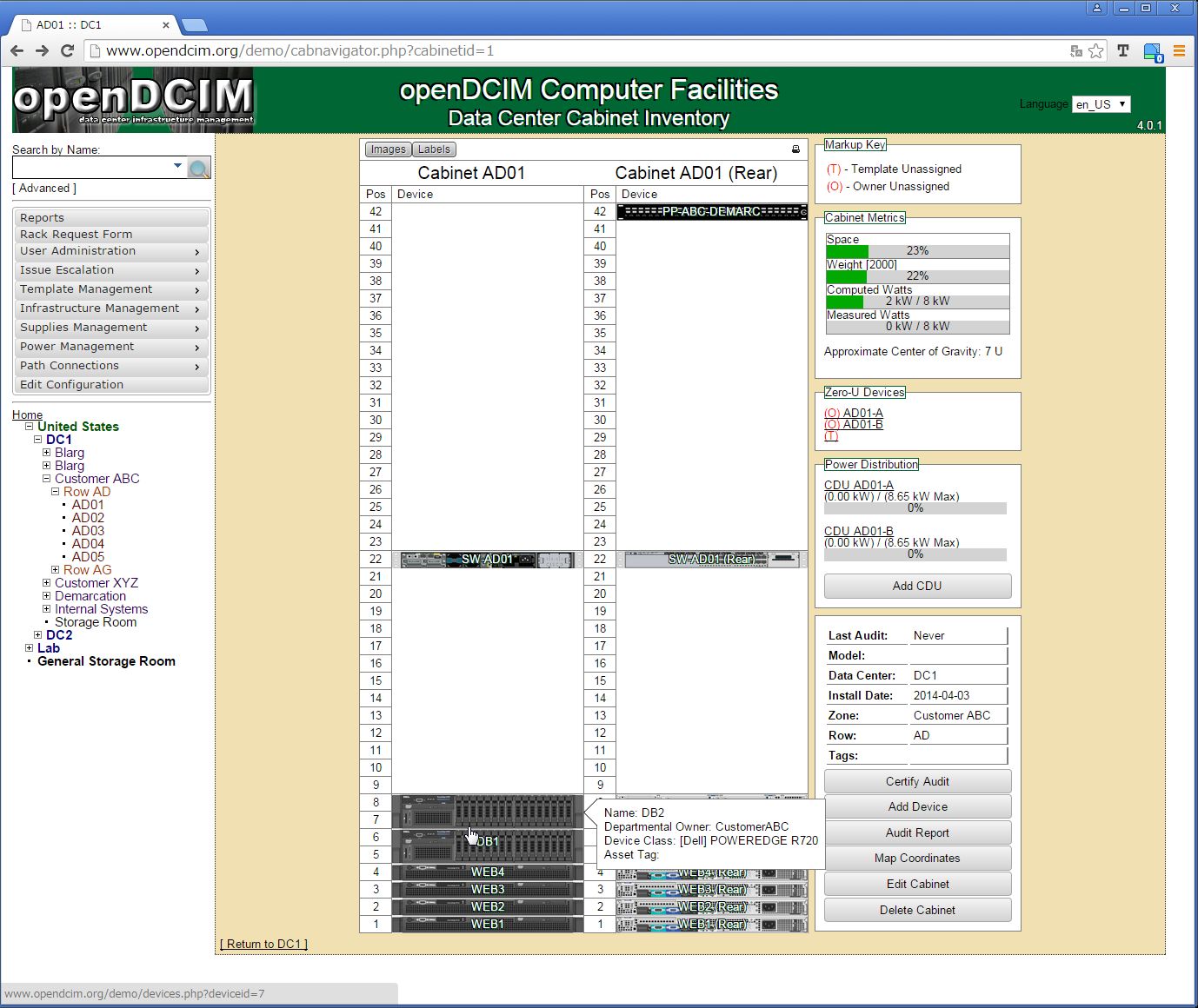 オープンソースのデータセンター管理ツール『openDCIM』をインストールしてみた | 俺的備忘録 〜なんかいろいろ〜