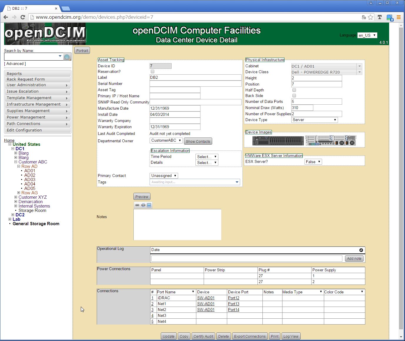 オープンソースのデータセンター管理ツール『openDCIM』をインストールしてみた | 俺的備忘録 〜なんかいろいろ〜